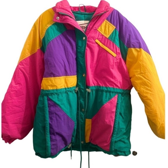 French Toast | Jackets & Coats | Rare Vtg Retro Neon Colorblock Puffer ...